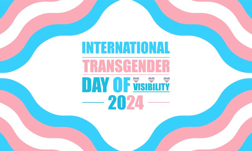 Blue background international transgender day Vector Image