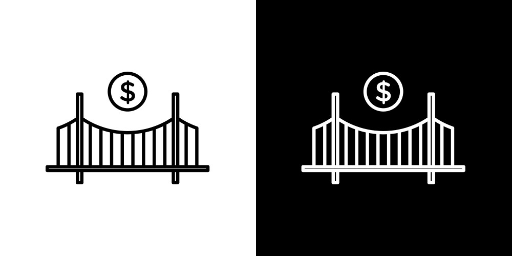 Bridging loan icon set on white background Vector Image