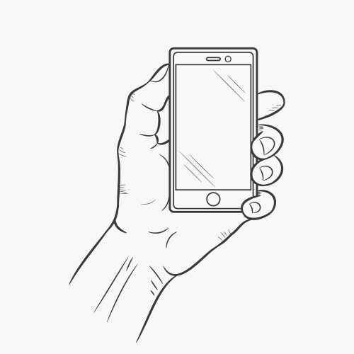 Drawing Hand Holding Phone Vector Images (over 2,200)