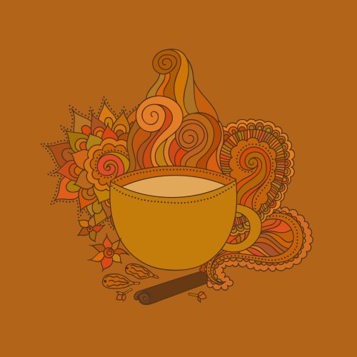 Masala spiced chai tea Royalty Free Vector Image