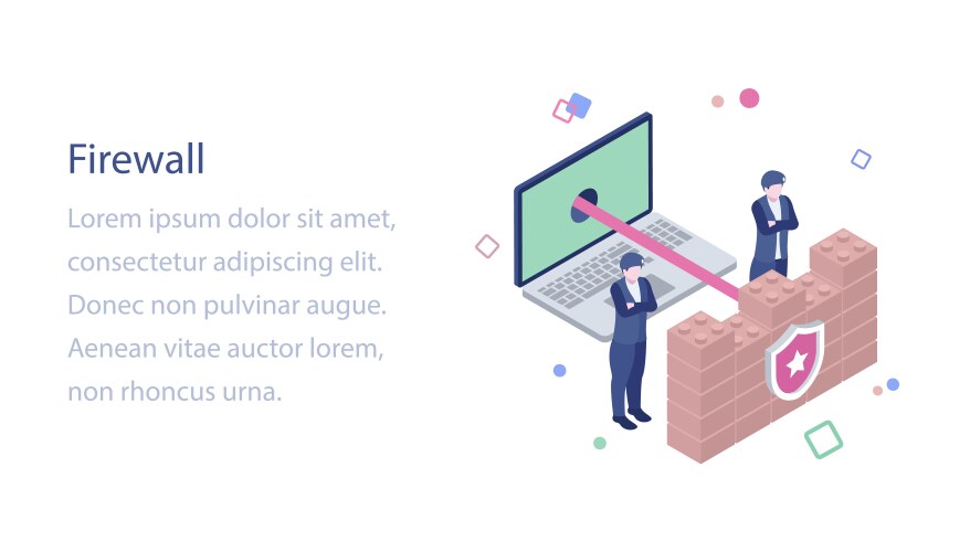 Firewall in microchip for security purpose Vector Image