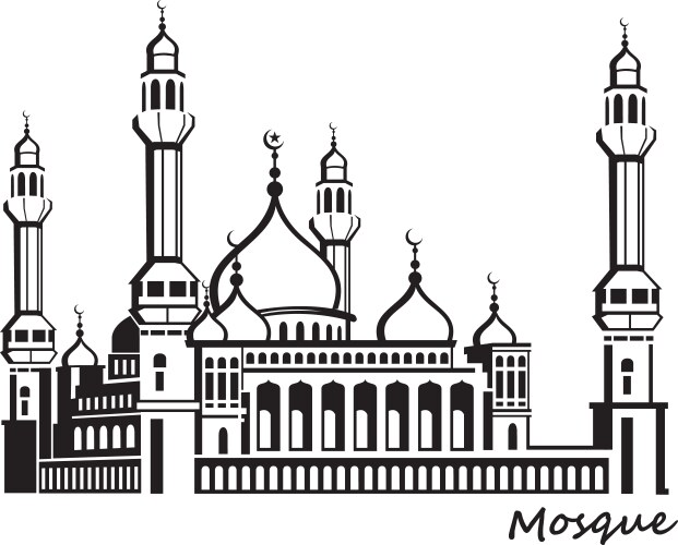 Mosque icon set muslim masjid minaret symbol Vector Image