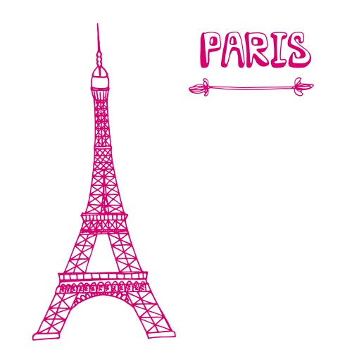 Stamp with symbol of paris - eiffel tower france Vector Image