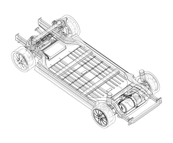 Electric car blueprint drawing Vector Images & Graphics for Commercial ...