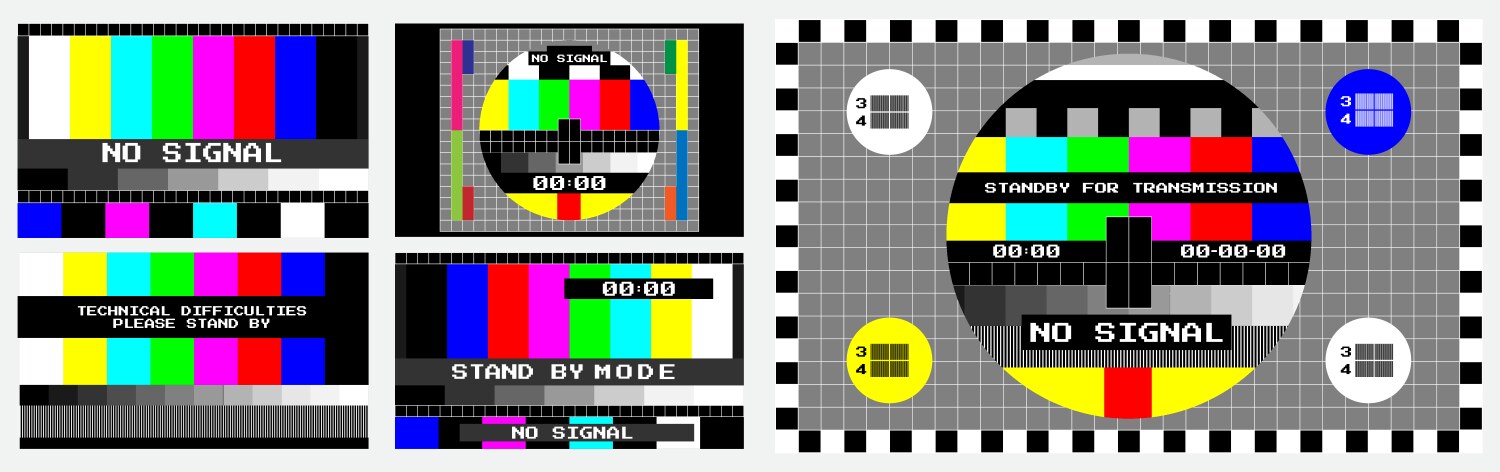 No signal tv color test screen Royalty Free Vector Image