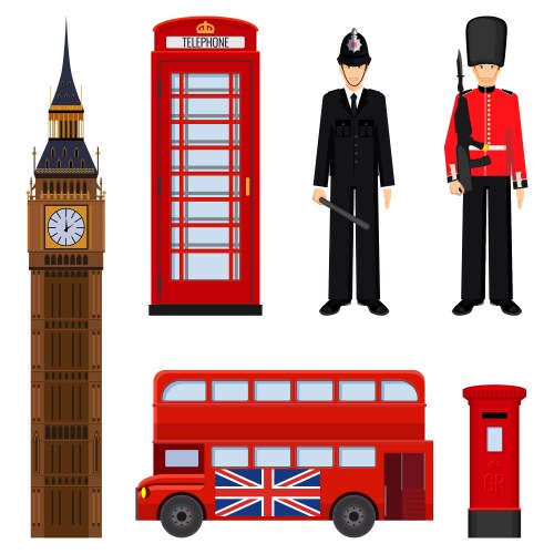 England uk sightseeing landmarks and famous Vector Image