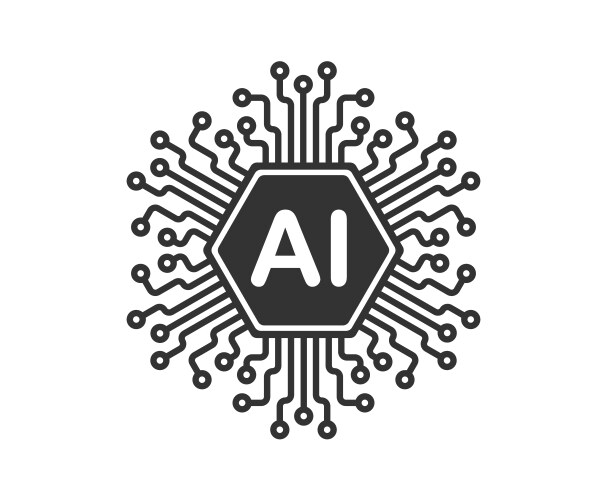 Ai generate icon machine learning micropchip Vector Image