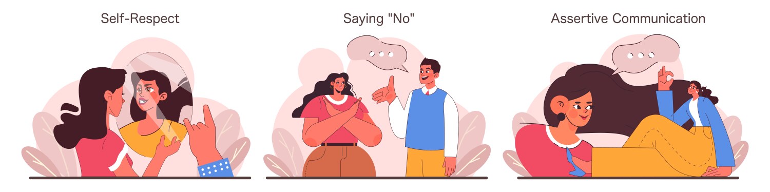 Self-respect concept flat Royalty Free Vector Image