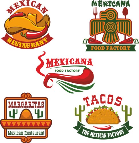 Label design for mexican food restaurant Vector Image