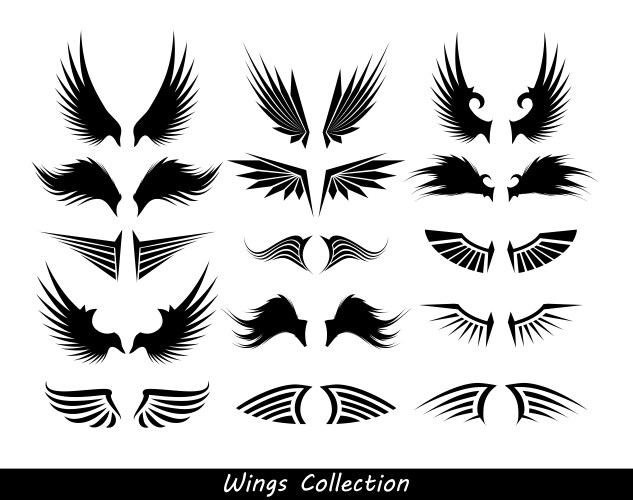 Wings set 7 Royalty Free Vector Image - VectorStock