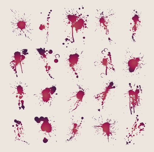 Blood splat splash spot ink stain blot patch Vector Image