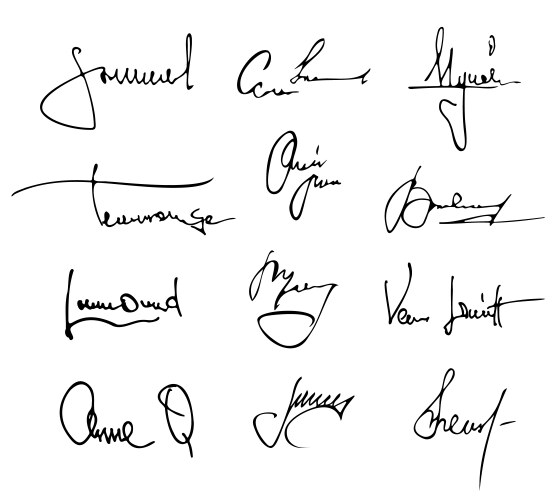 Autograph hand drawn handwritten signature Vector Image