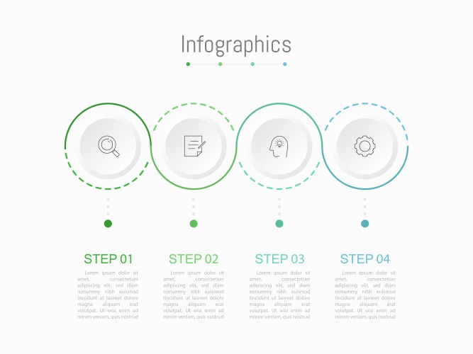 Infographic 4 options design elements Royalty Free Vector