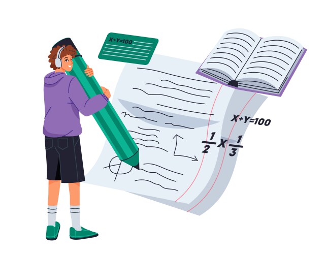 Person study and learn Royalty Free Vector Image