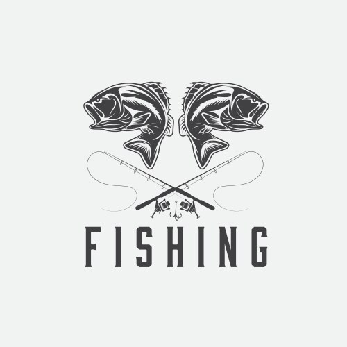Angry tuna fishing template Royalty Free Vector Image