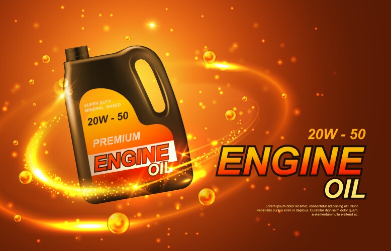Engine oil advertisement background Royalty Free Vector