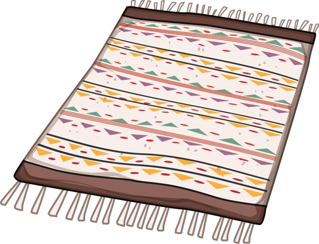 Carpet boho rug cartoon Royalty Free Vector Image