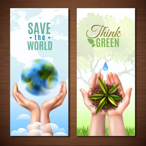 Hands earth protect poster Royalty Free Vector Image