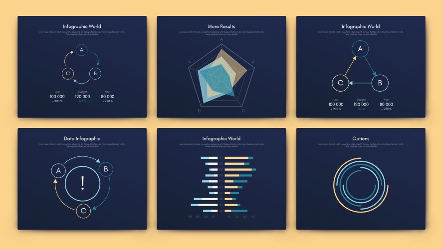 Line and area infographic charts design template Vector Image