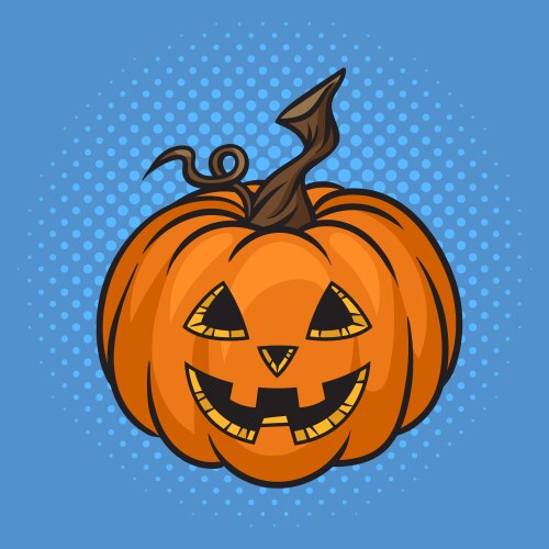 Halloween pumpkin pop art Royalty Free Vector Image