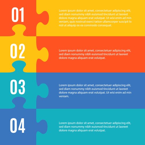 Creative jigsaw puzzle poster template with four Vector Image