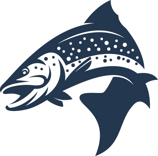 Trout fishing template Royalty Free Vector Image