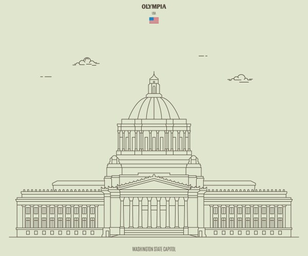Washington state capitol Royalty Free Vector Image