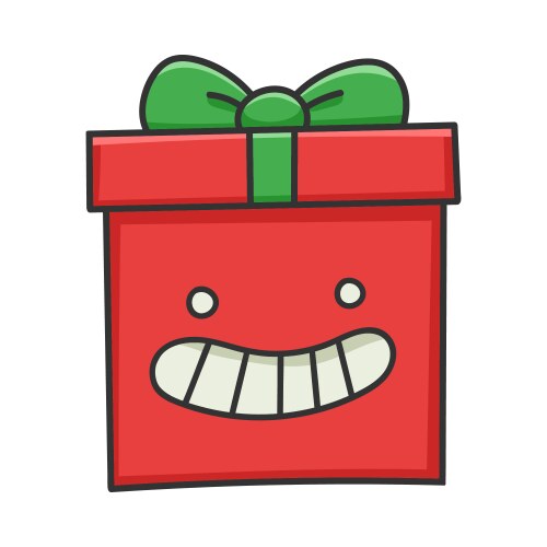 Happy smiling present christmas gift box cartoon Vector Image
