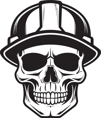 Scaffold sentinel skull worker helmet icon safety Vector Image