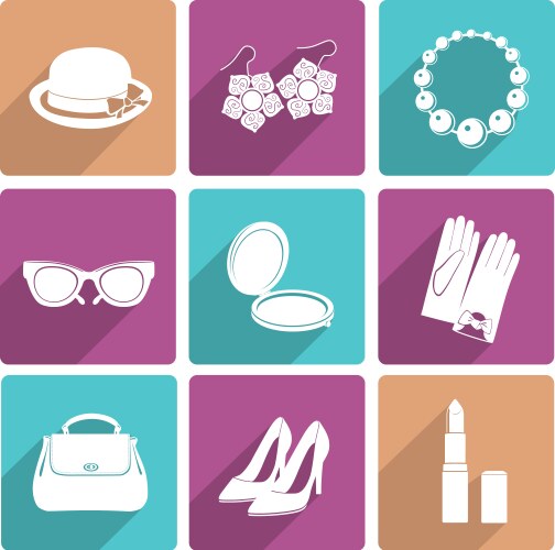 Shopping clothing icons set Royalty Free Vector Image