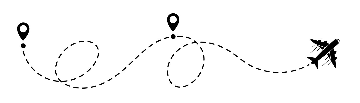 Airplane symbols avia transport pictograms route Vector Image