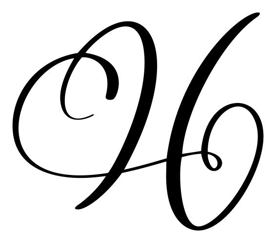 Calligraphy hand drawn letter h script Royalty Free Vector
