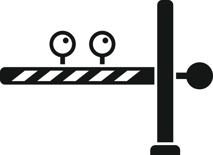 Railway cross closed barrier icon outline Vector Image
