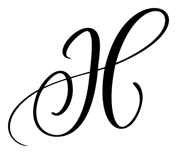 Calligraphy hand drawn letter h script Royalty Free Vector