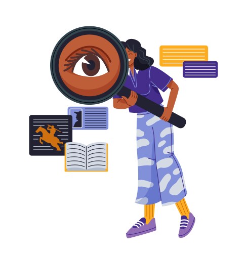 Person study and learn Royalty Free Vector Image