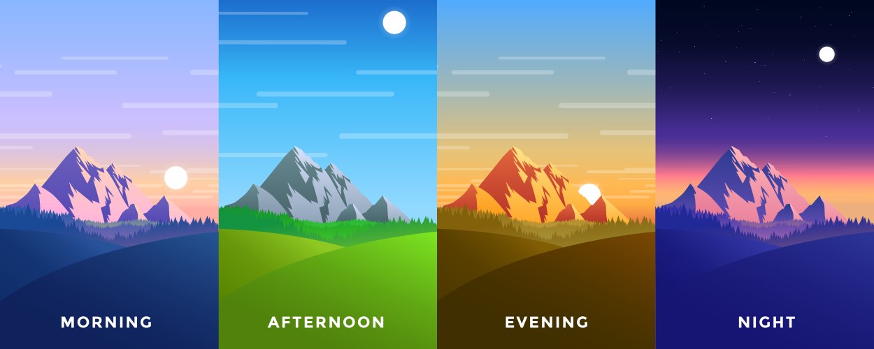 Day night app morning and evening sky nature Vector Image