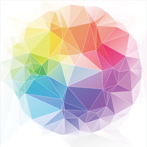 Multicolored Abstract Background Of Triangles Vector Image