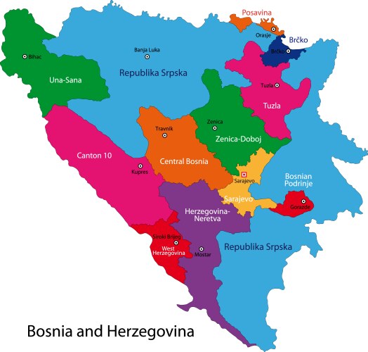 Political map of balkans - states balkan Vector Image