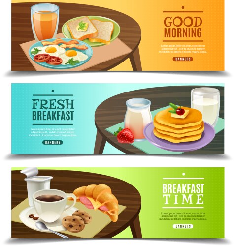 Breakfast compositions set Royalty Free Vector Image