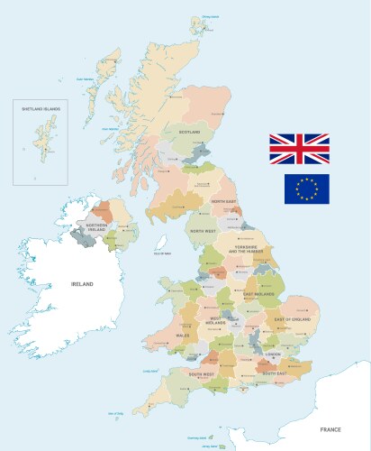 United kingdom administrative and political map Vector Image