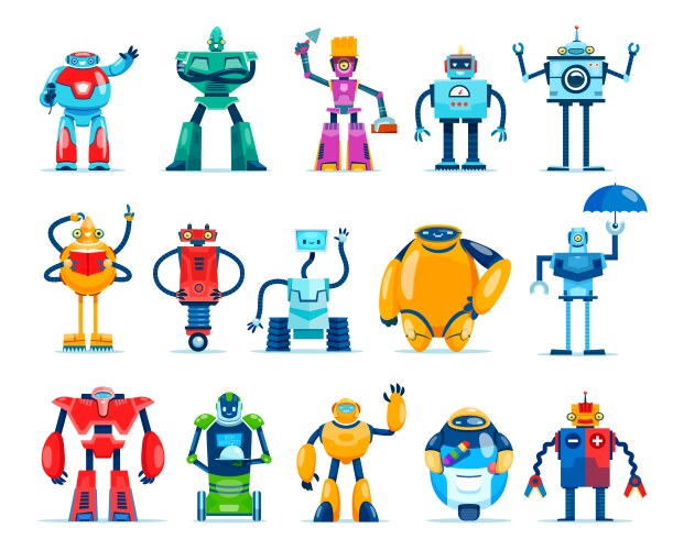 Set of cartoon robots Royalty Free Vector Image
