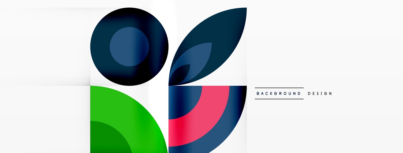 Vibrant logo with electric blue circles and leaf Vector Image