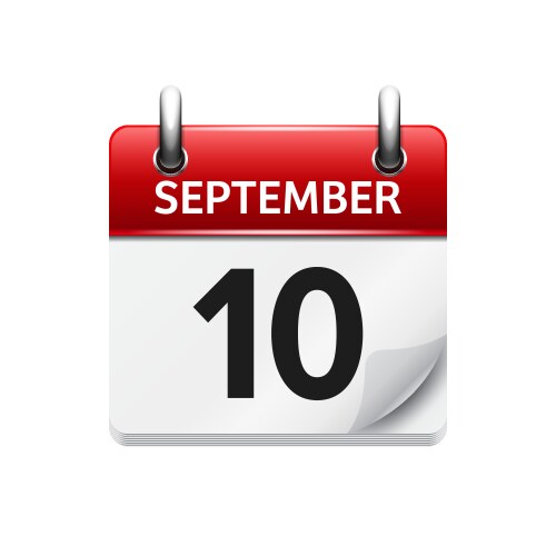 October 10 flat daily calendar icon date Vector Image