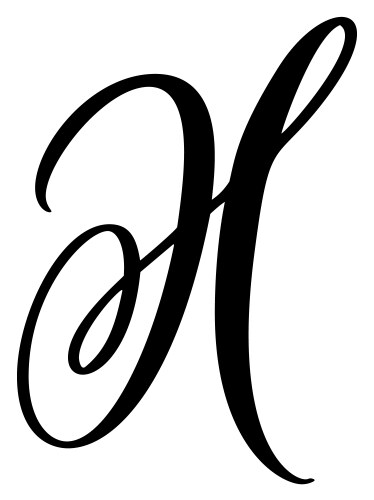 Hand drawn calligraphy letter h script Royalty Free Vector