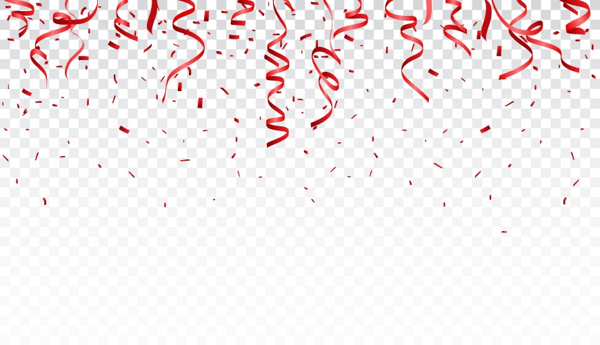 Congratulations design with ribbon and confetti Vector Image