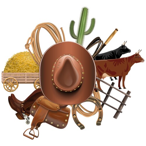 Cowboy saloon concept Royalty Free Vector Image