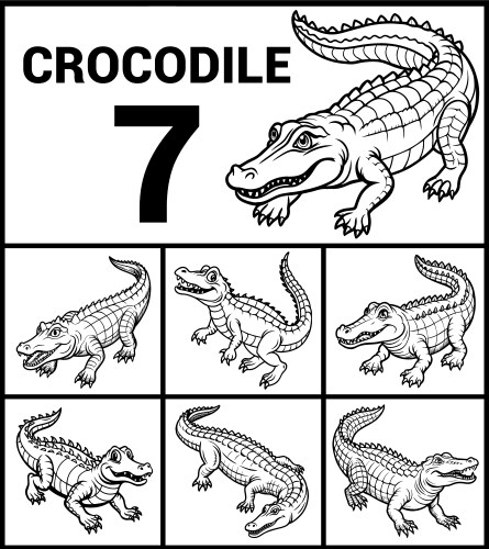 Crocodile Line Drawing Outline Vector Images (over 1,200)