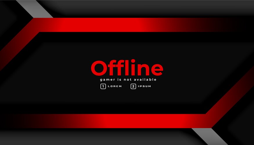 Dark black offline web screen twitch banner design – Royalty-Free ...