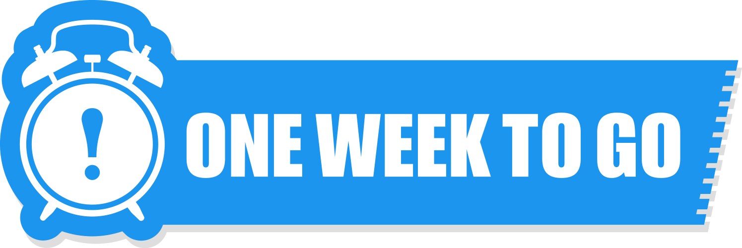 1 week to go Royalty Free Vector Image - VectorStock