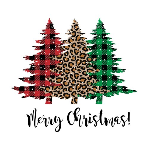 Cheetah leopard print and buffalo plaid christmas Vector Image